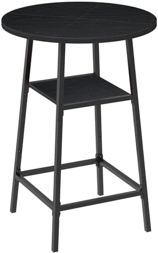 Amazon.com: MAHANCRIS Round Bar Table, 37.4" High Pub Table, 2-Tier ...