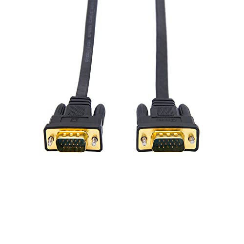 DTECH 5M Ultra Thin Flat Type Computer Monitor VGA Cable Standard 15 ...