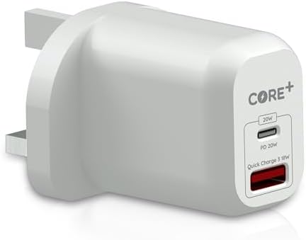 CORE+ | USB A Fast Charging 3 Pin Dual Plug Adapter 20W PD | Smartphone ...