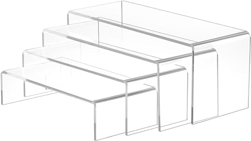 Eucomir Wooden Acrylic Risers Display Stand 3 Tiered,Display Stands for ...