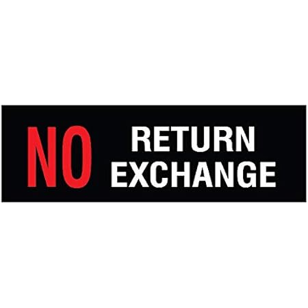 VVWV No Return No Exchange Sign Sticker for Printed Waterproof Stickers ...