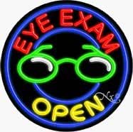 Eye Exam Circle Shape Neon Sign - 26 x 26 x 3 inches - Made in USA ...