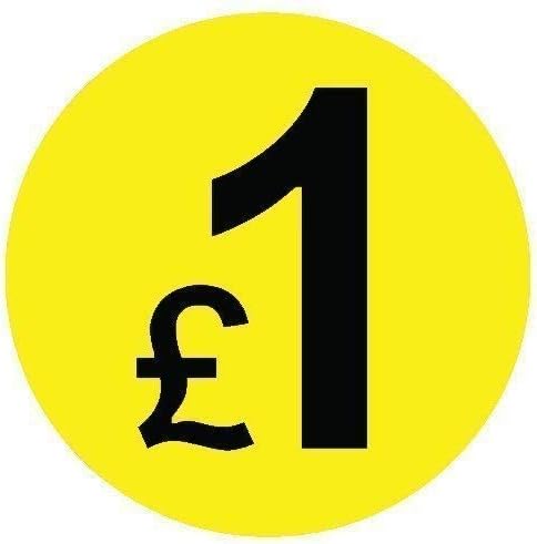 from 99p to £10 - Pack of 200 Black & Yellow 20mm Price Stickers/Sticky ...