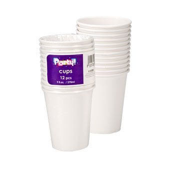 Party Color Paper Cups White 9oz 24 Count : Amazon.in: Home & Kitchen
