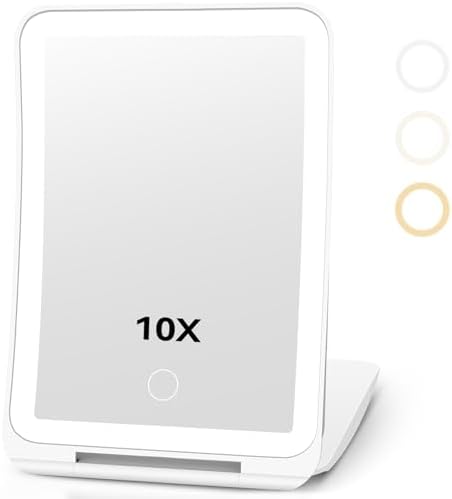 Amazon.com: 10X Magnification Travel Makeup Mirror, Portable Magnifying ...