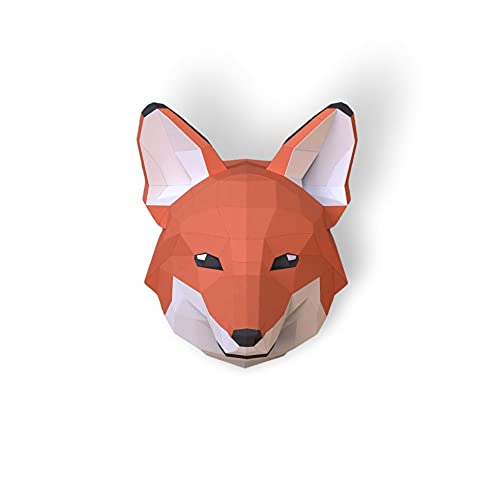 Amazon.com: Fox Head Paper Sculpture,Pre-cut DIY Papercraft Kit ...