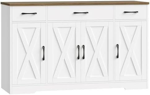 Amazon.com - HOSTACK Buffet Cabinet with Drawers, 55" Large Sideboard ...