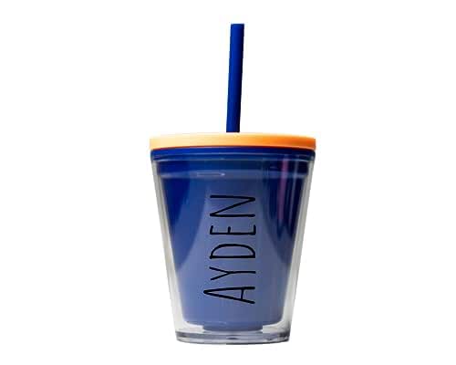 Amazon.com: Personalized Cold Cup With Straw, Personalized Kids Cup ...
