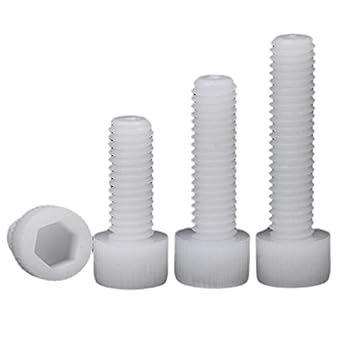 100pcs White Nylon Plastic Cup Head Socket Head Cap Screw M4x20mm, for ...