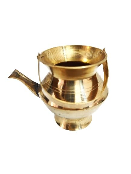 de'smat Brass 3inch Kamandal for Temple | Ganga Jal | Pital Kamandalam ...