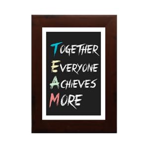 Fotof Motivational quotes" Teamwork Achieves More " Green Wall Framed ...