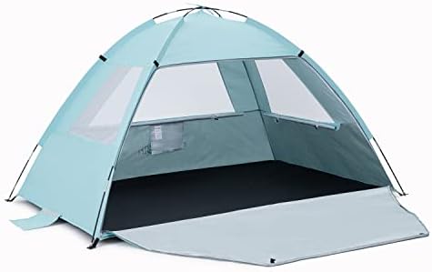 Beach Tent Sun Shelter, Portable UV Sun Shelter Canopy Cabana with UPF ...