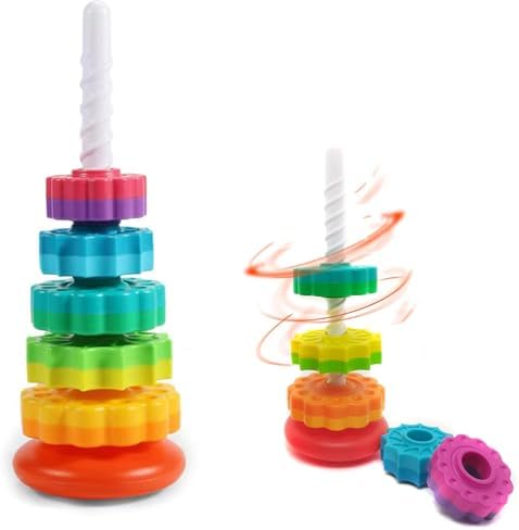Baby Spinning Stacking Toys for Toddlers 1-3, Spin Toys ABS Plastic and ...