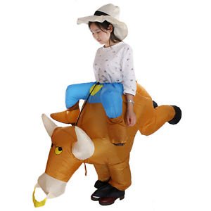 Inflatable Bull Rider Adult Fancy Costume Hen Stag Night Party Outfit ...