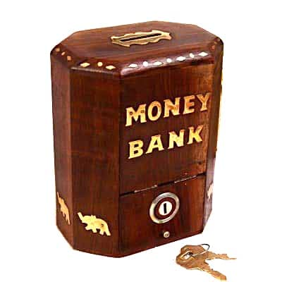 Antlantic Wood Store Wooden Money Box with Lock Octagonal Sheesham ...