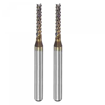uxcell End Mill CNC Router Bits, 2mm x 12mm 1/8" Shank Diamond Film ...