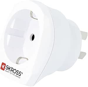 SKROSS 101311 Earthing Contact Plug Adapter, 2500 W, 250 V, White, One ...