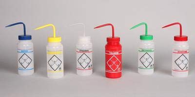 Bel-Art F11646-0623 Science ware 2-Color Safety-Labeled Wash Bottle ...