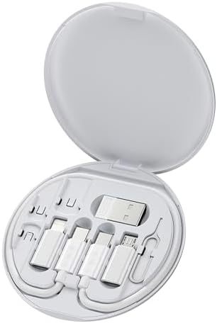 Multifunctional Data Cable Storage Box, 6 in 1 Multi-Type Charging Line ...