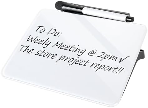 Sliandtelly Desktop Small Whiteboard for Notes, Desk Glass Dry Erase ...