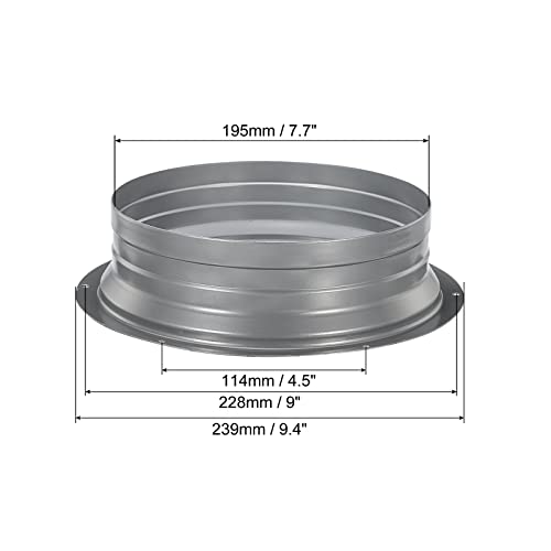 PATIKIL 8 Inch Duct Connector Flange, Metal Fitting Straight Pipe ...