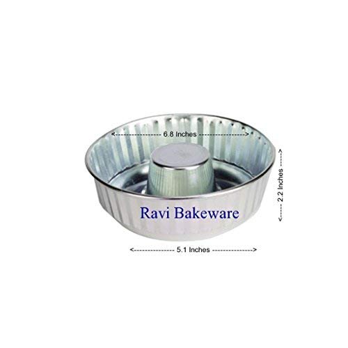 Buy Ravi Bakeware Aluminium Ring Cake Volcano Bundt Pan, Medium, 7 ...