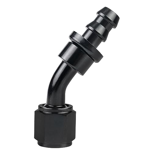Snapklik.com : 6AN 45 Degree Push Lock Hose Fitting Fuel Line Hose ...