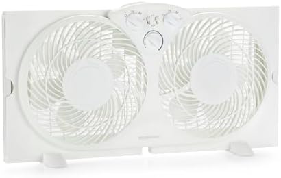 Amazon.com: Amazon Basics Window Fans for Home Bedroom, Twin Heads ...