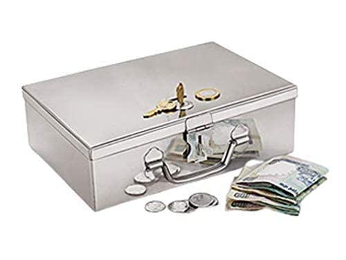Crevita Stainless Steel Cash/Jewelry/Coin Box Silver Rectangular ...
