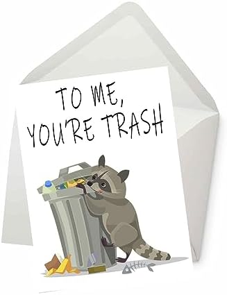Amazon.com : I Think You’re Trash Racoon Card, Racoon Birthday Card ...