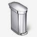 Amazon.com: simplehuman 45 Liter / 12 Gallon Slim Hands-Free Kitchen Step Trash Can with Liner ...