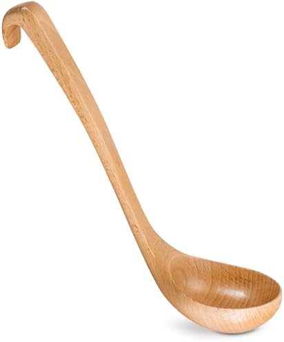 Amazon.com: Wooden Soup Spoon, Wood Soup Ladle Serving Ladle Spoons ...