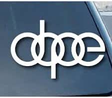 Amazon.com: DOPE audi TUNER 6" WHITE Vinyl Decal Window Sticker for ...