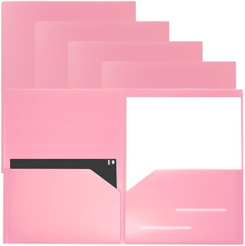 Amazon.com : Youngever 6 Pack Heavy Duty Plastic Two Pocket Folders ...