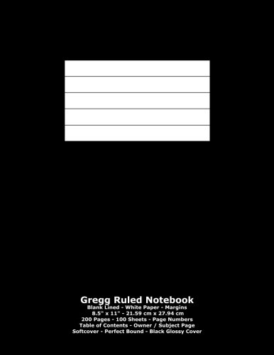 Gregg Ruled Notebook: Blank Lined - White Paper - 8.5" x 11" - 21.59 cm ...