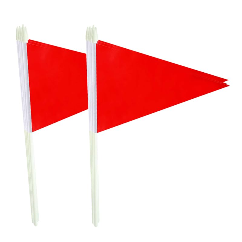 Amazon.com : Lebei 12Pack Small Red Pennant Stick Flag Mini Triangle ...