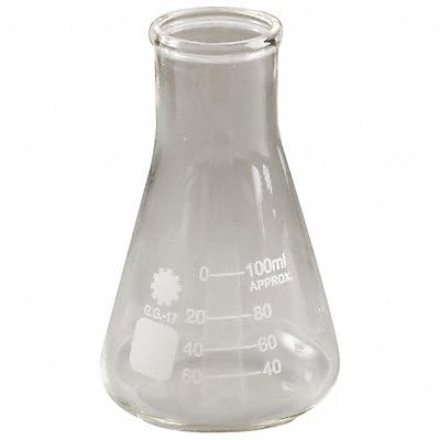 Lab Safety Supply 100mL / 3.4 oz. Glass Flask, Narrow Neck, Clear ...