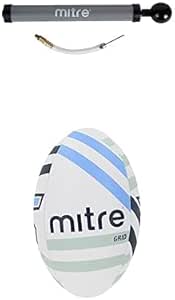 Amazon.com : Mitre Unisex Rugby Ball + Mitre High Speed Inflator Sports ...