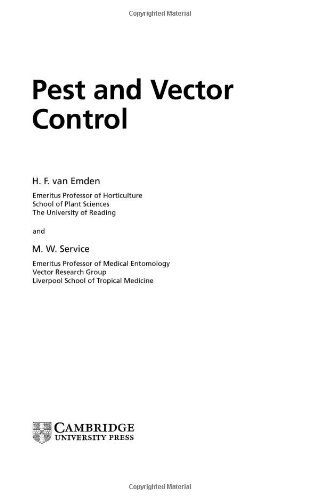 Pest and Vector Control Illustrated, Emden, H. F. van, Service, M. W ...