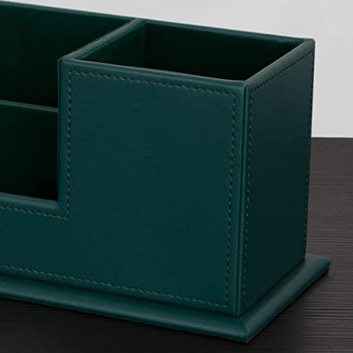 AINAK Office Supplies PU Leather Desk Organiser Storage Box 4 Divided ...