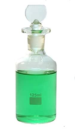 BOROSILICATE GLASS BOD BOTTLE WITH INTERCHANGEABLE STOPPER 10 UNITS IN A BOX. 125ML CAPACITY ...