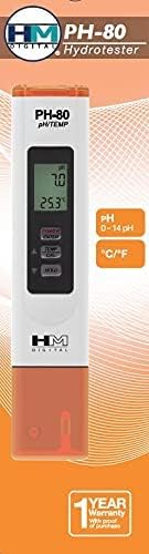 HM Digital pH-80 pH Meter Hydrotester (WITH ONE YEAR WARRANTY) : Amazon ...