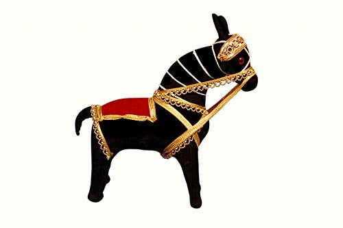 Buy Ras Trader Toys Children Black Horse Gota Work Velvet Kapda Online ...