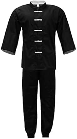 Amazon.com: ULTIMATE FIGHT GEAR UFG Kung Fu Uniform Black w White Frog ...