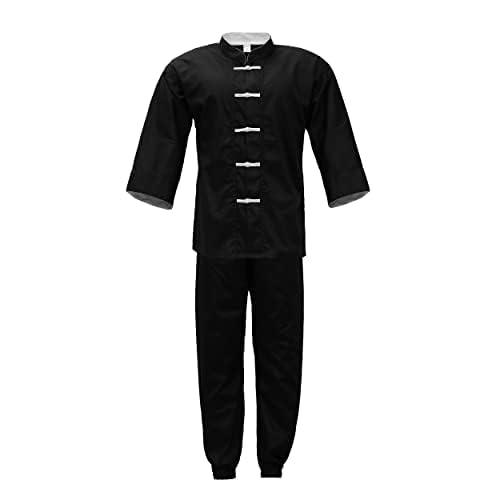 Amazon.com: ULTIMATE FIGHT GEAR UFG Kung Fu Uniform Black w White Frog ...