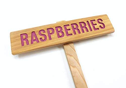 Amazon.com: RASPBERRIES Garden Sign, Painted & Oil Sealed Cedar Wood ...