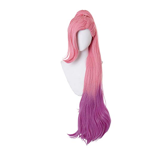 Amazon.com : League of Legends Seraphine Gradient Long Wavy Hair Anime ...