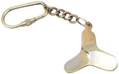 Buy Hampton Nautical Solid Brass Titanic Propeller Key Chain, 5", Brass ...