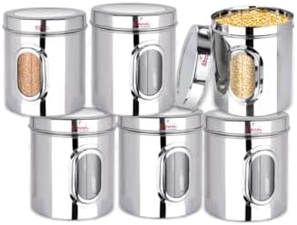 Nandani K Stainless Steel UBHA Canister (Pack Of 5) - Elegant Airtight ...