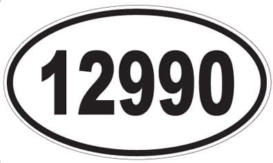 Number 12990 Oval Sticker
